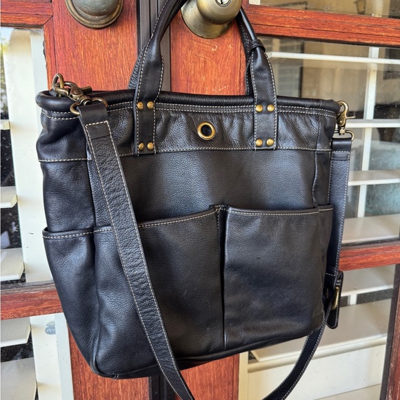 Levenger | Bags | Levenger Black Leather Tote Bag | Poshmark